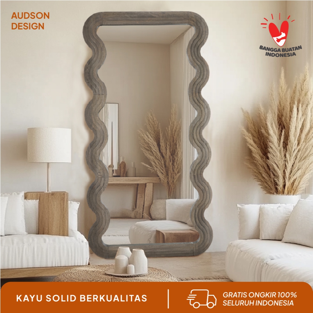 Jual Kaca Cermin Hias Standing Mirror kamar ruang tengah bentuk Wiggle ...