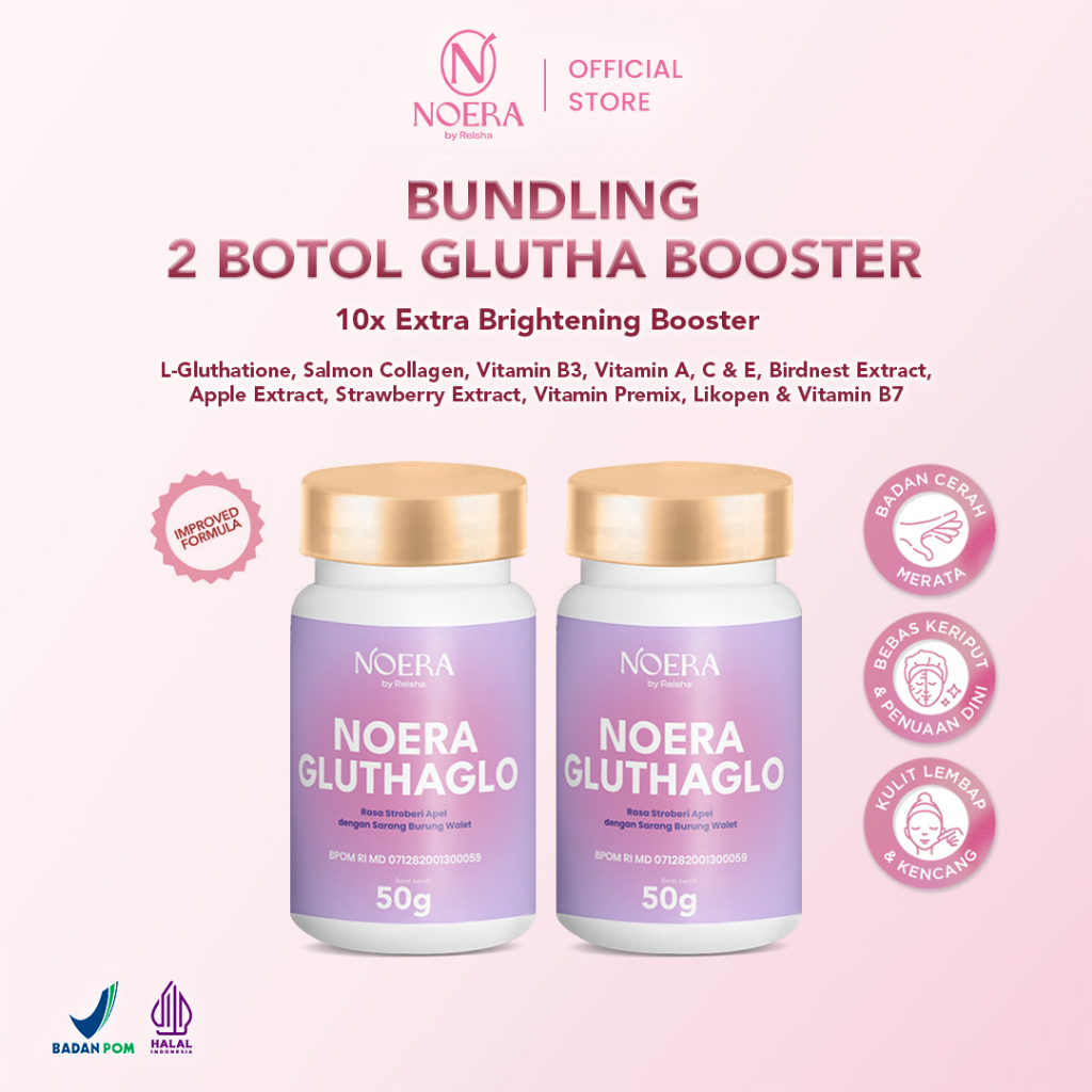 Jual Noera Bundling 2 Box Glutha Booster 10x Extra Whitening Booster ...
