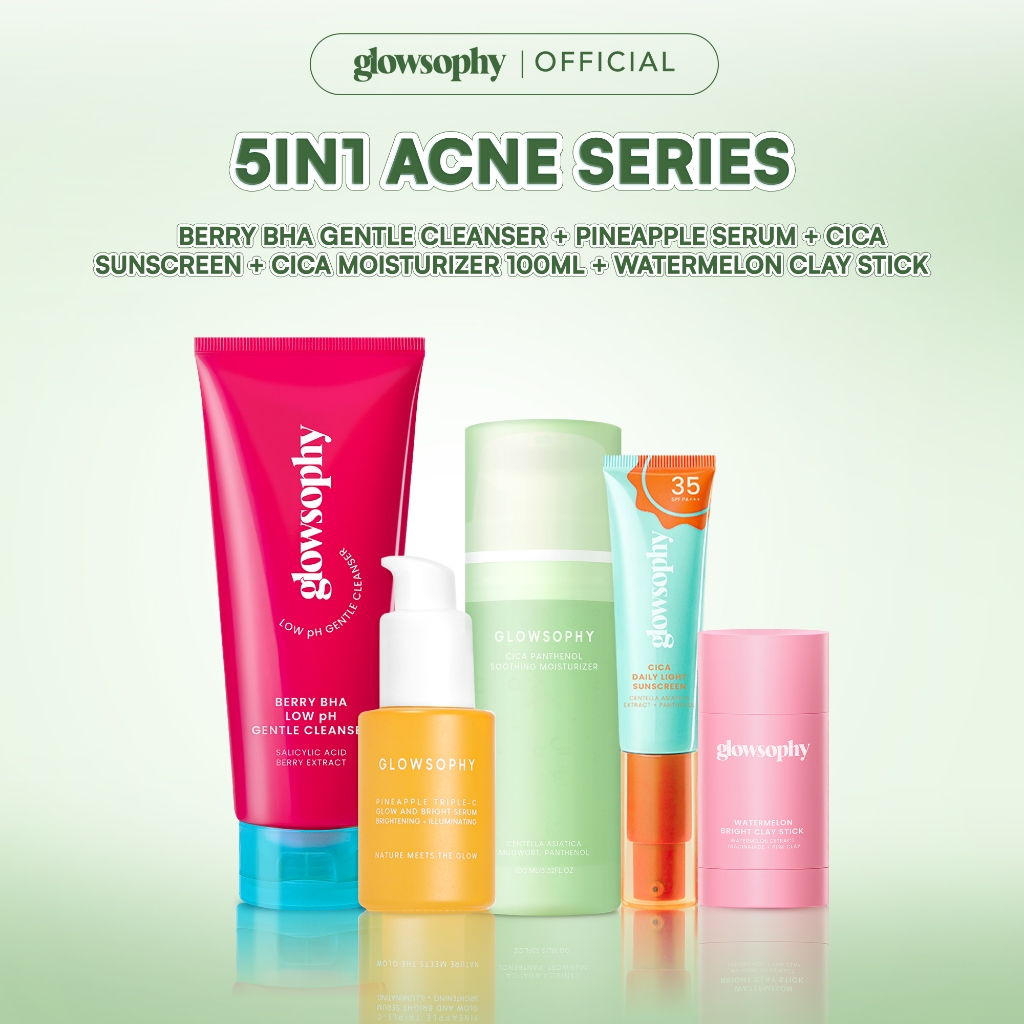 Jual Glowsophy Bundle 5in1 Acne Series Cica Pathenol Moisturizer 100ml ...