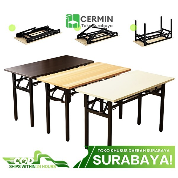 Jual 【Pengiriman Dari Surabaya】Meja Lipat Portable Meja Belajar Lipat Meja kantor besi Meja ...