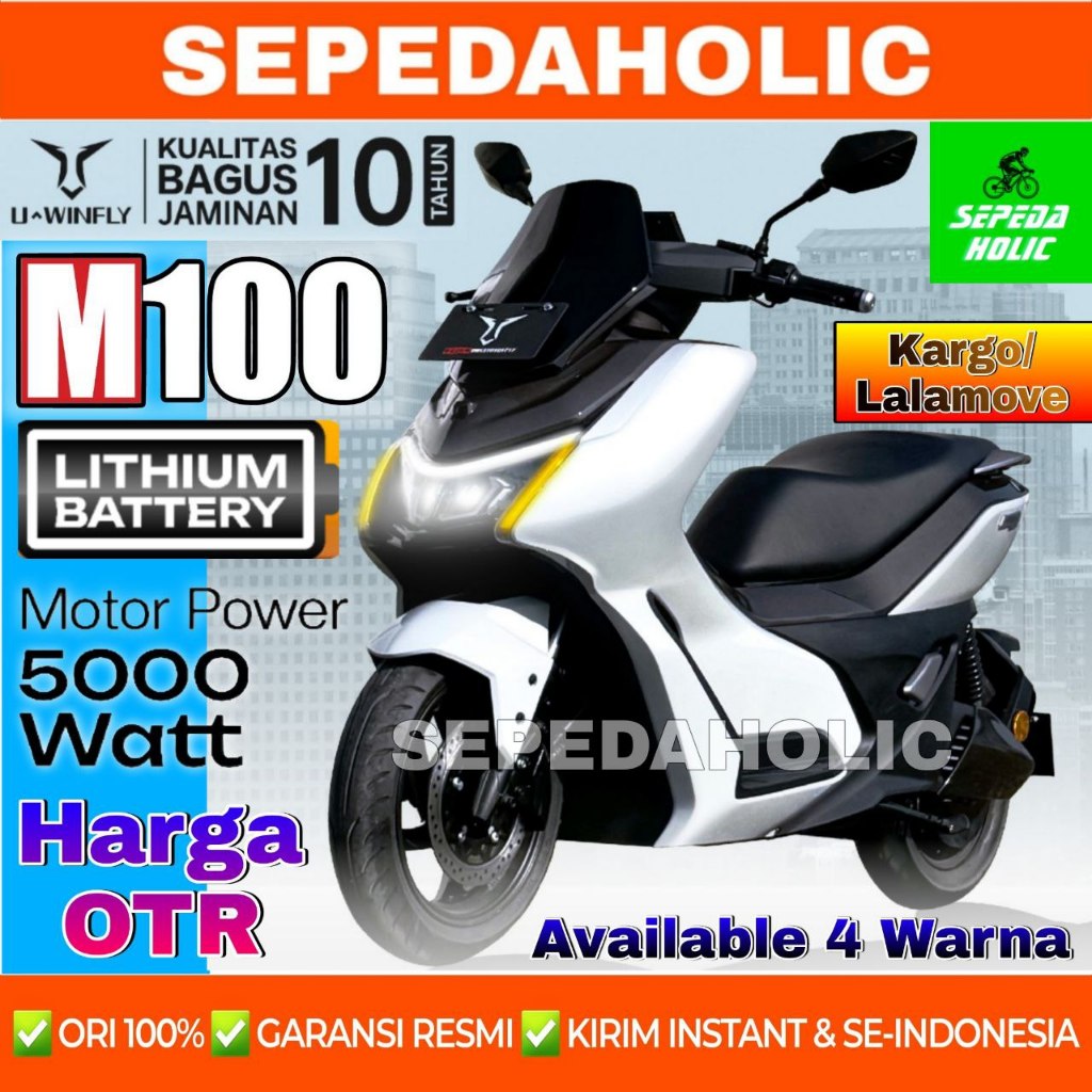 Jual Sepeda Motor Listrik UWINFLY M100 LITHIUM 5000 Watt Electric E Bike | Shopee Indonesia