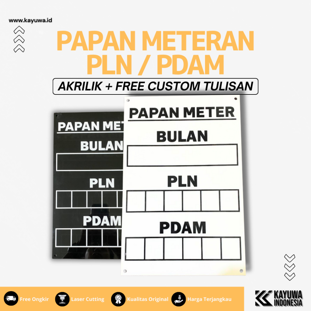 Jual PAPAN METERAN PLN/PDAM - SIGNAGE AKRILIK CUSTOM | Shopee Indonesia