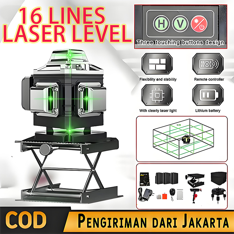 Jual Laser Level 16 Lines Mesin Self Leveling Laser Bangunan Waterpass ...