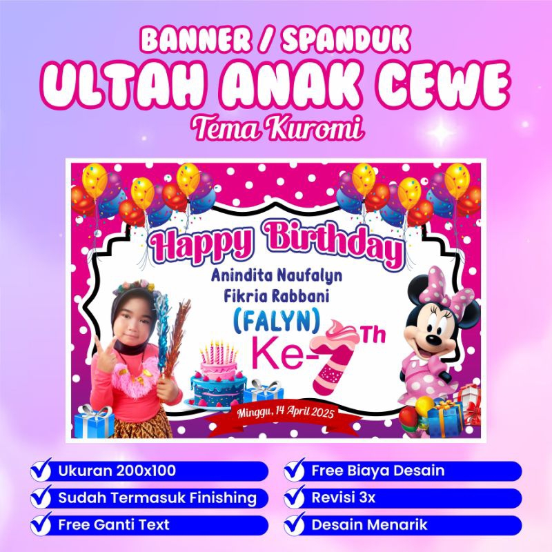 Jual BANNER SPANDUK ULTAH CEWE TEMA MINNIE MOUSE MICKEY MOUSE | Shopee ...