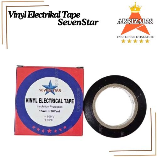 Jual _VINYL ELECTRICAL TAPE SEVEN STAR ISOLASI HITAM LISTRIK KABEL 15MM ...