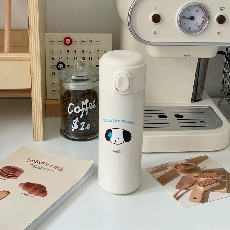 Jual [JAFA] ROBY Termos Stainless Steel Korea Tumbler Cream Motif Roti ...