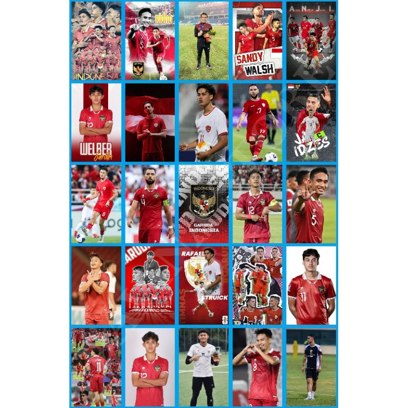 Jual Photocard edisi TIMNAS Senior u23 INDONESIA,isi 50pcs | Shopee ...
