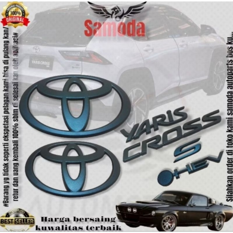 Jual EMBLEM LOGO TOYOTA YARIS CROSS CUSTOM ORIGINAL SET KOMPLIT HITAM ...