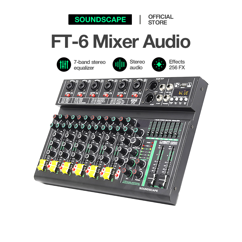 Jual Soundscape 【COD】FT-6 Mixer Audio Mixer 4/6 chanel /mixer audio ...
