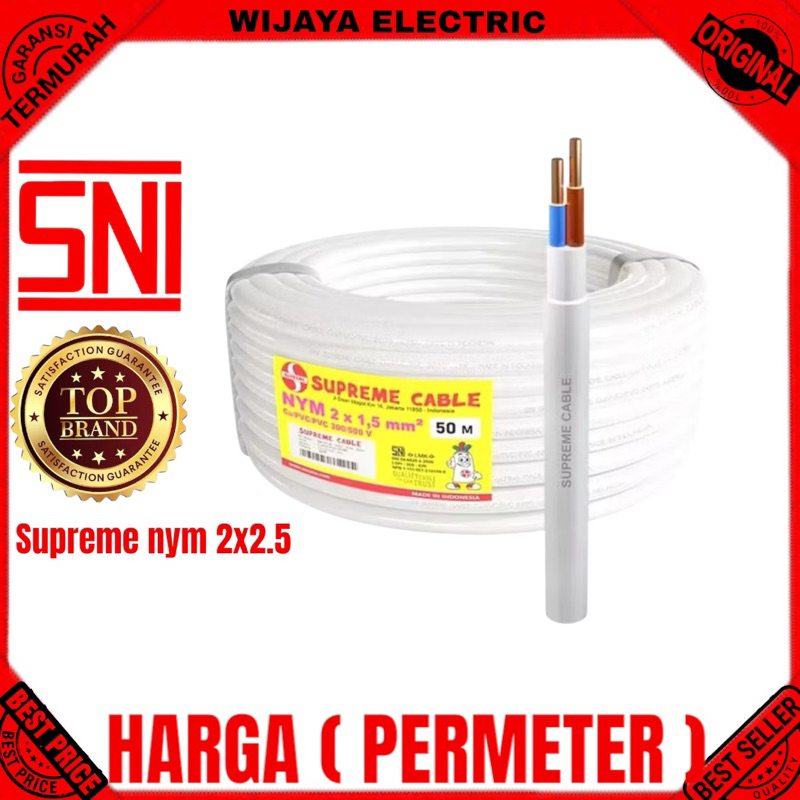 Jual Supreme Kabel listrik Nym 2x2.5 Meteran Kabel instalasi listrik | Shopee Indonesia