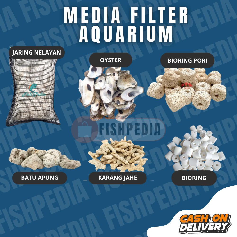 Jual Media Filter Aquarium filter jaring nelayan bioring pori batu ...