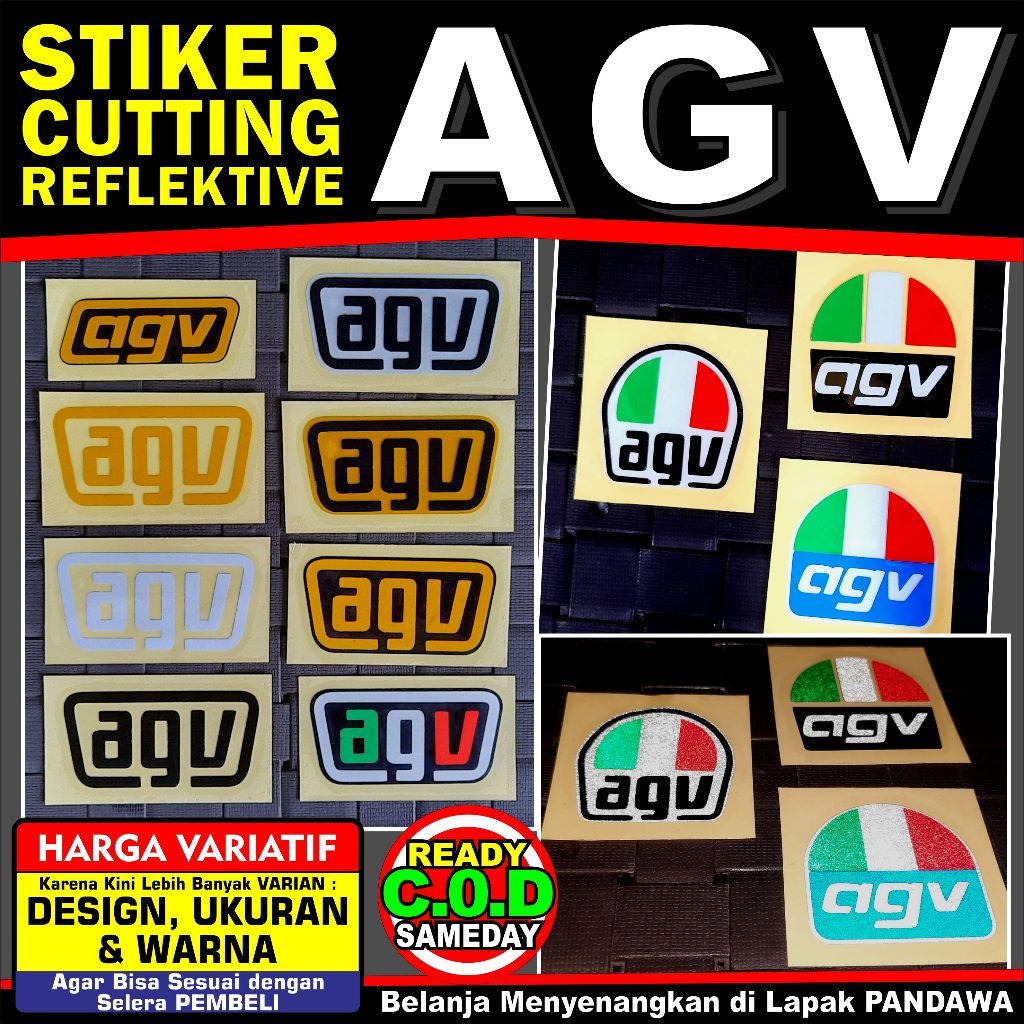 Jual Stiker Cutting Reflektive : " AGV " | Shopee Indonesia