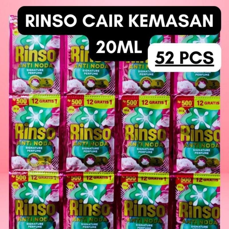 Jual 52 PCS RINSO CAIR KEMASAN BARU 500AN 20ML | Shopee Indonesia