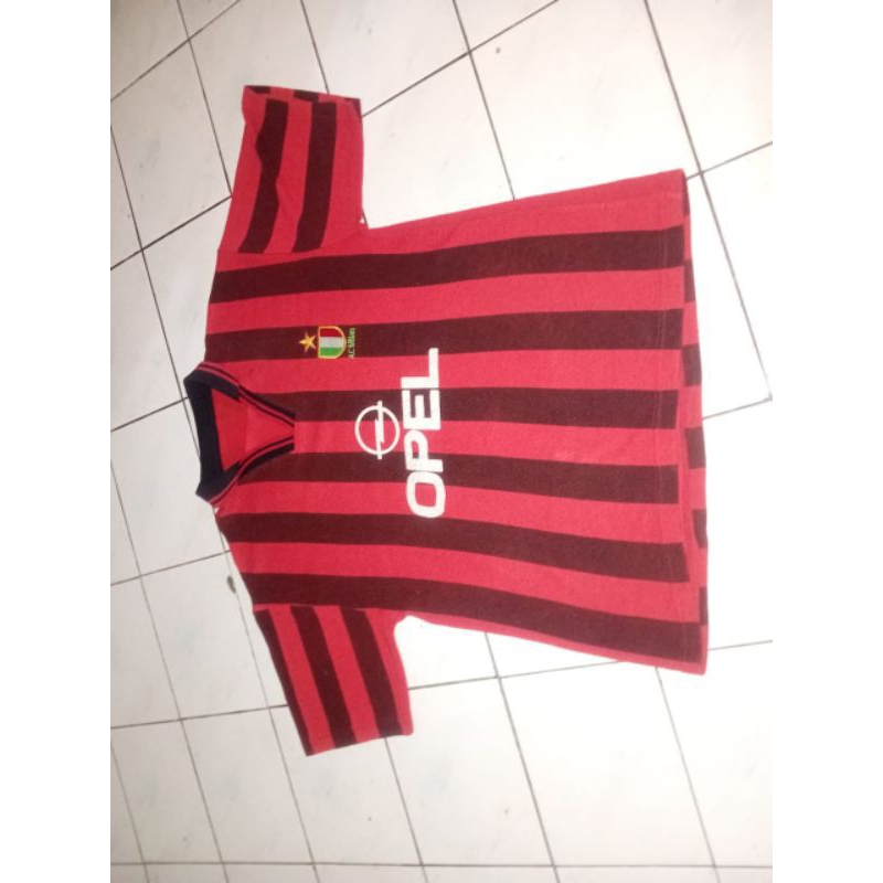 Jual jersey ukuran XL lokal lokal jadul model jadul AC Milan retro ini ...