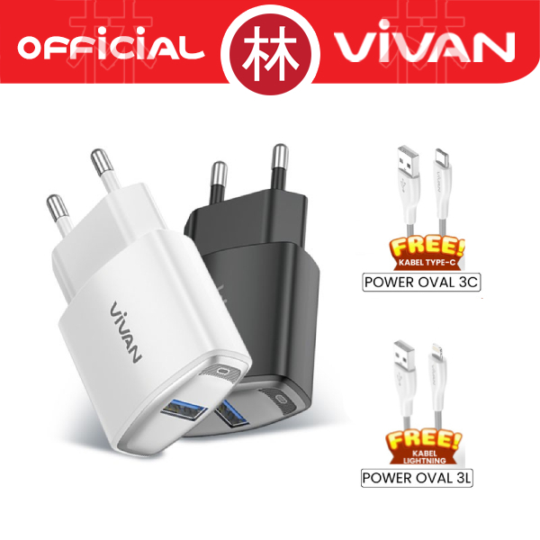 Jual Vivan Power Oval 3C / 3L Travel Charger Adaptor 18W QC 3.0 3A with ...
