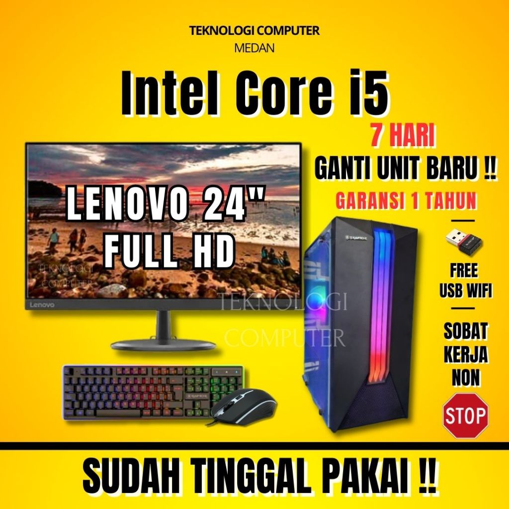 Jual Core i5 ‖ Full Set 24" Lenovo ‖ Komputer Kantor Admin Sekolah ...