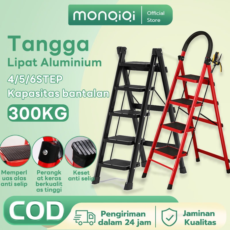 Jual MONQIQI Tangga 4/5/6 Step Tangga Lipat Multifungsi Lipat Tangga Besi Household Ladder ...