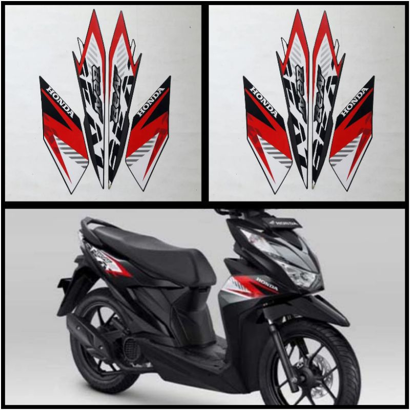Jual STIKER STRIPING LIS BODY MOTOR HONDA BEAT CBS 2023,full hitam ...