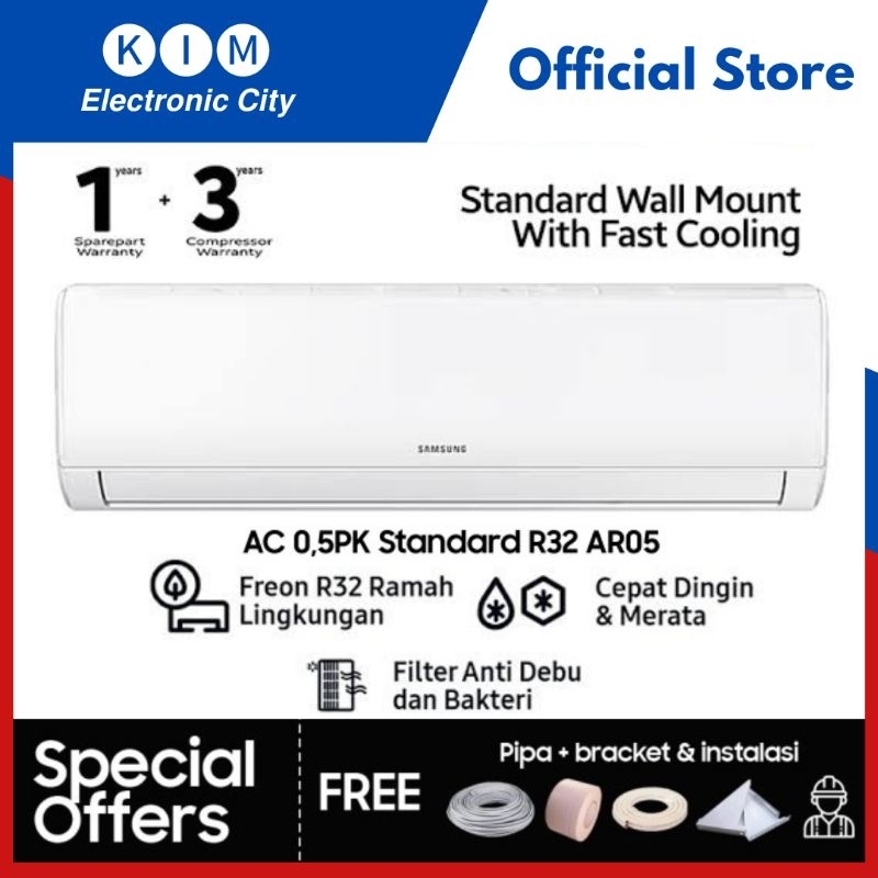 Jual AC SAMSUNG AR-05BGHQBSINSE 0.5 PK R32 350W BTU-5.000 R32 TURBO ...