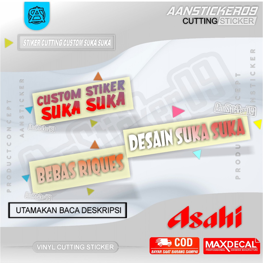 Jual Stiker Custom Nama Logo Tulisan Stiker Custom Suka Suka Waterproof ...