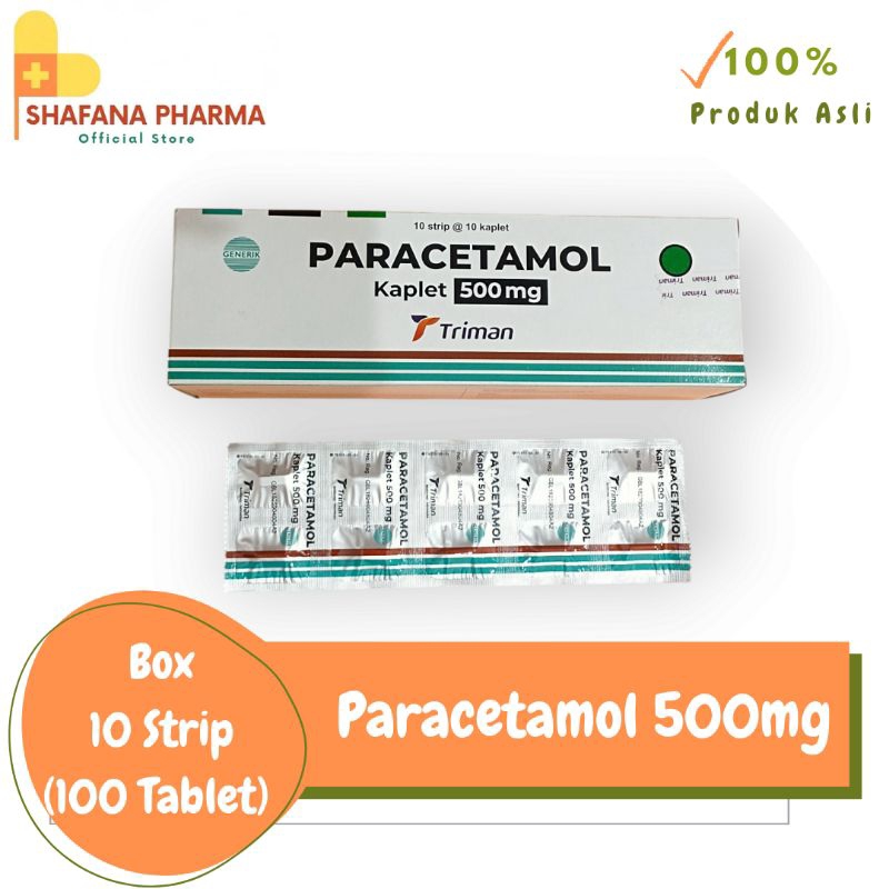 Jual Paracetamol 500mg Box, 10 Strip @100 Tablet Untuk Menurunkan Demam dan nyeri sakit gigi ...