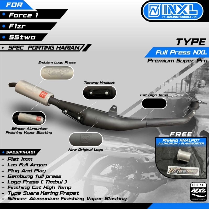 Jual NXL Knalpot original Racing FIZR, FOURCE 1, SSTwo gen 2 Suara ...