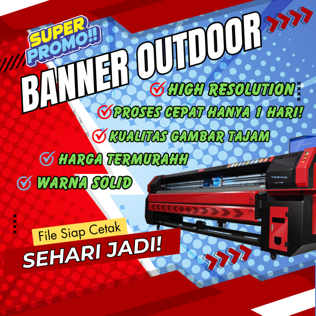 Jual Cetak Banner Digital Print Outdoor / Print Spanduk Custom Murah Baliho Frontlite Backdrop ...