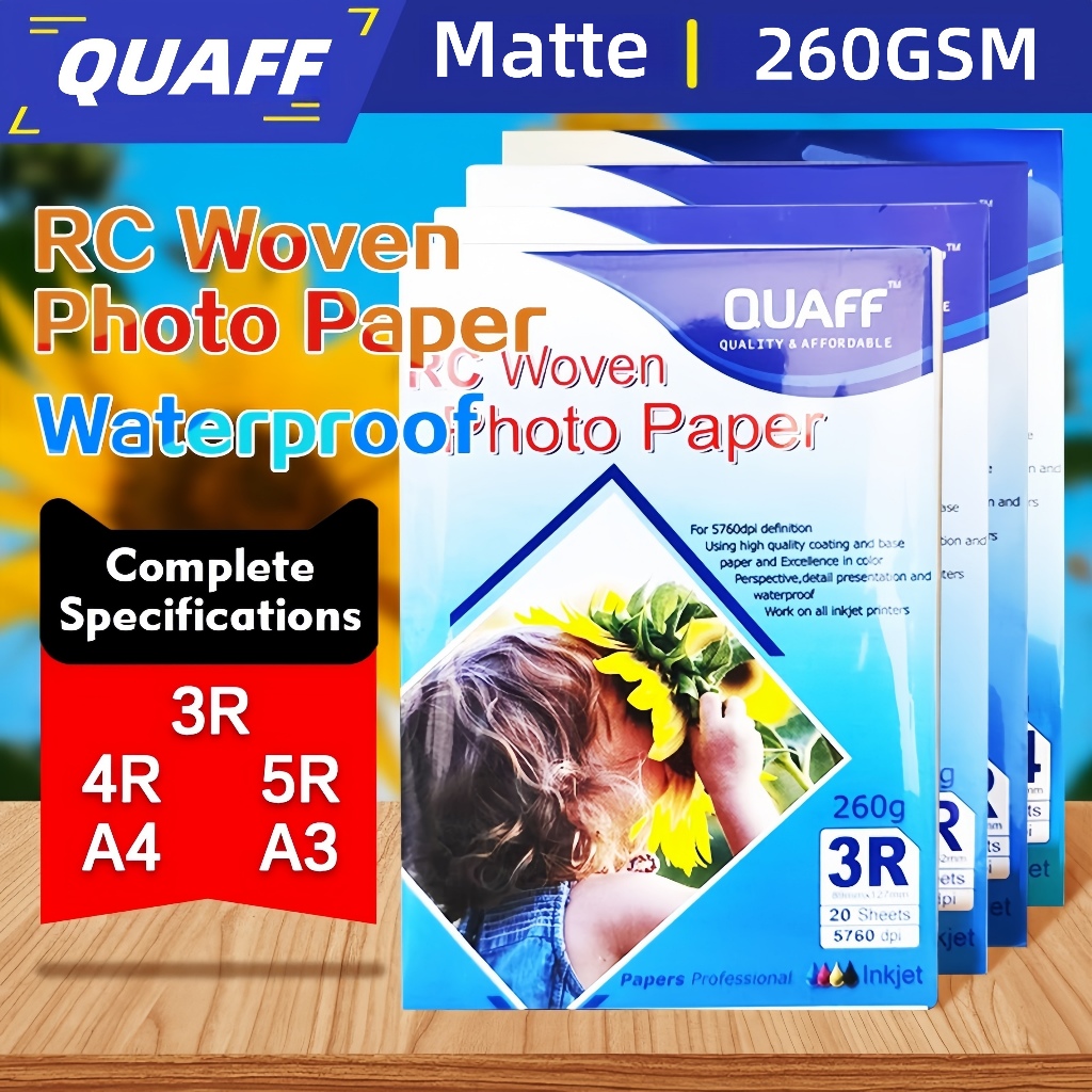 Jual Quaff RC Woven Photo Paper [A4/5R/4R/3R] 260gsm 20 Lembar - Kertas ...