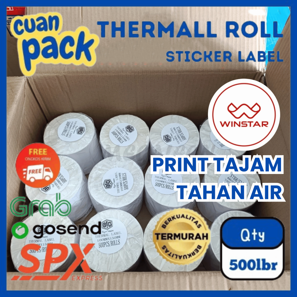 Jual 1 Dus Label Sticker Thermal/Termal Roll 100x150 Isi 24 Print Tajam ...