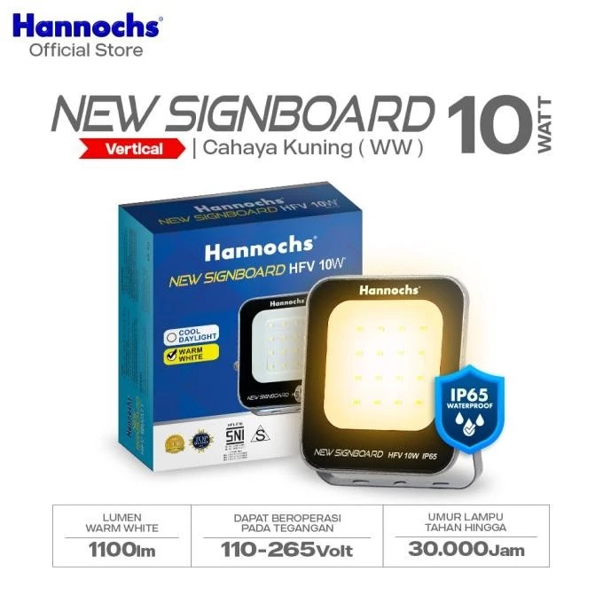 Jual Lampu - Hannochs Lampu Sorot Led Flood Light New Signboard Hfv 10W,20W,30W,50W,100W, Cahaya ...