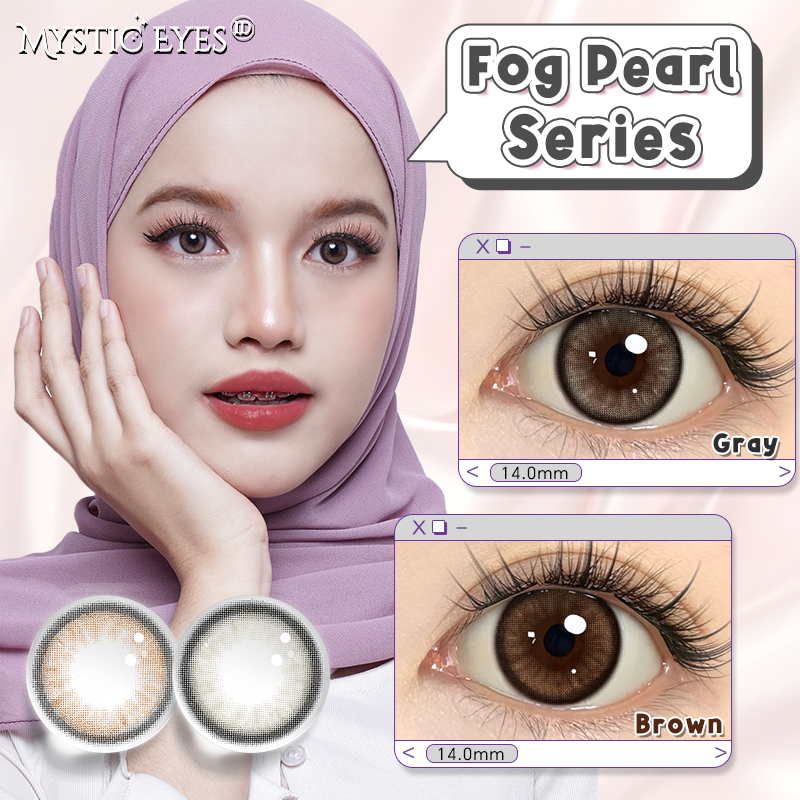 Jual Mysticeyes Softlens Fog Pearl Series Brown 14.0MM | Shopee Indonesia