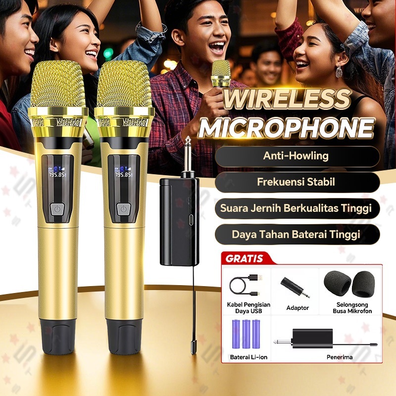 Jual Original Microphone Wireless Mic Karaoke Profesional Single/Two ...