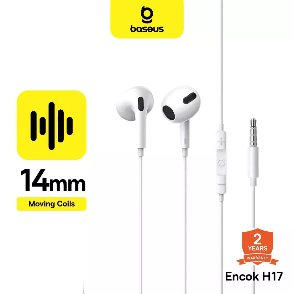 Jual BASEUS Encok H17 Headset Jack 3.5mm Input Wired Earphone + Mic ...