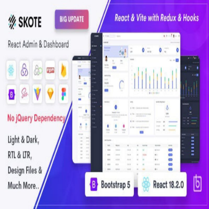 Jual Skote - React Admin & Dashboard Template + Sketch | Shopee Indonesia