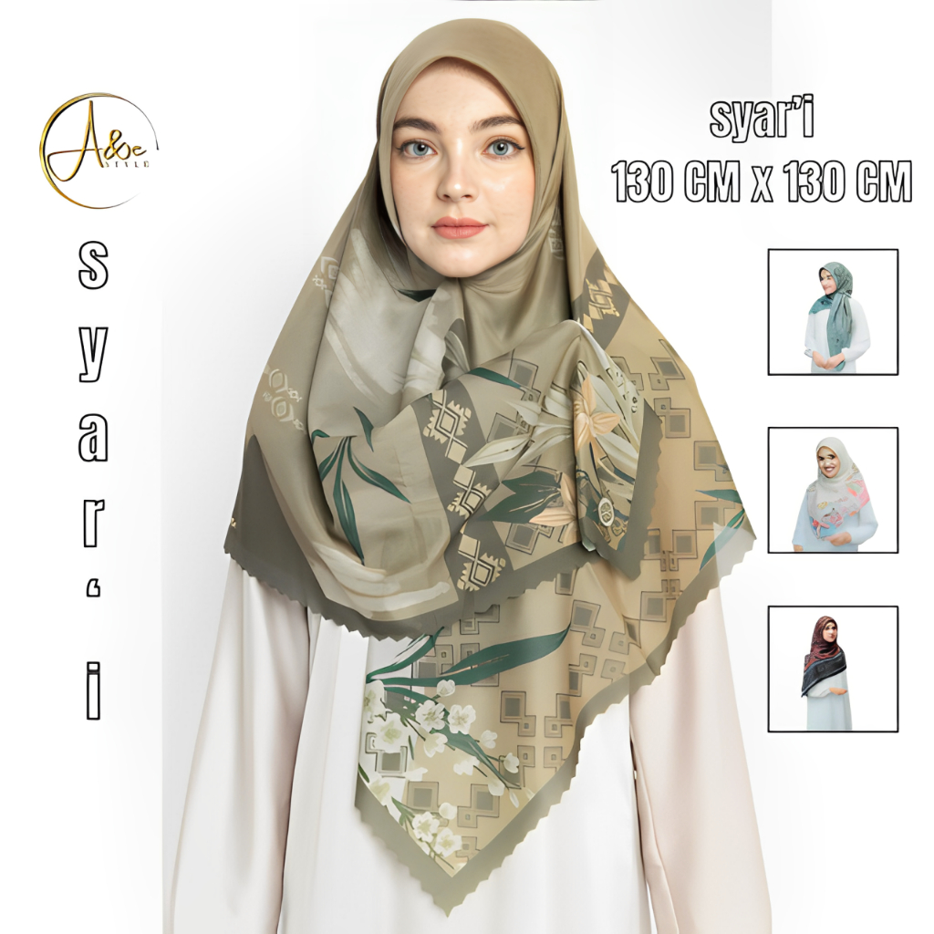 Jual Hijab Syar'i Voal Motif Premium Sublim Lasercut Size 130cm x 130cm ...