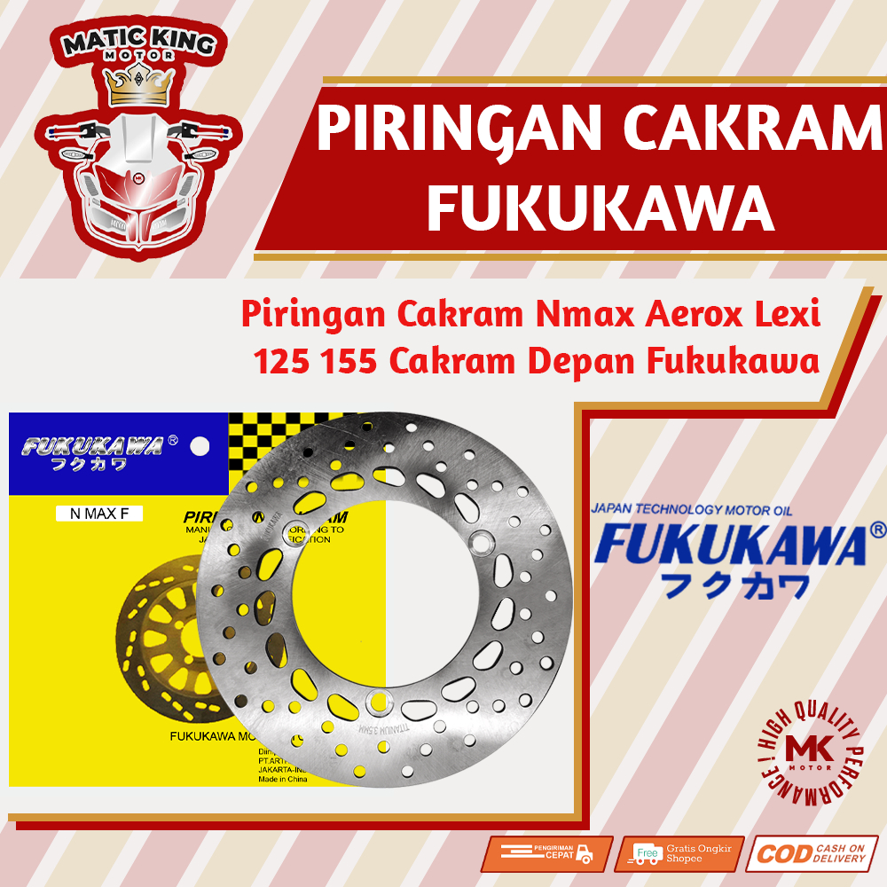Jual Fukukawa Piringan cakram disc brake Depan Yamaha Nmax Aerox Lexi old new 125/150/155 ...