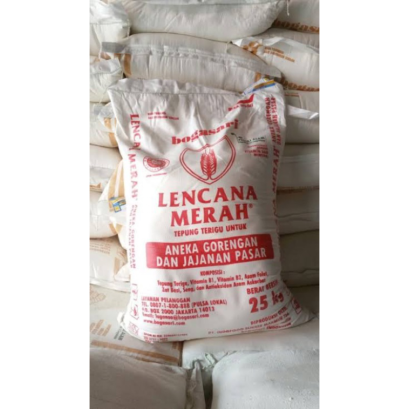 Jual Tepung Terigu Lencana Merah 25kg 1 Karung | Shopee Indonesia