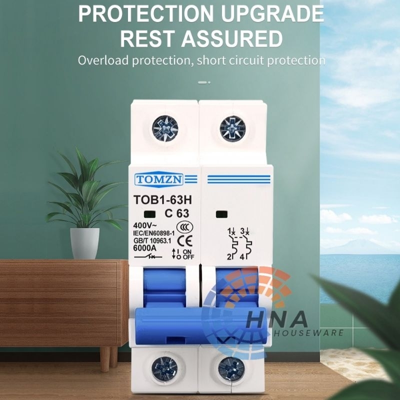 Jual MCB AC 2P 10A 16A 20A 25A 32A 40A 50A 63A 2P 220V 50Hz TOMZN Circuit Breaker Solar PV Panel ...