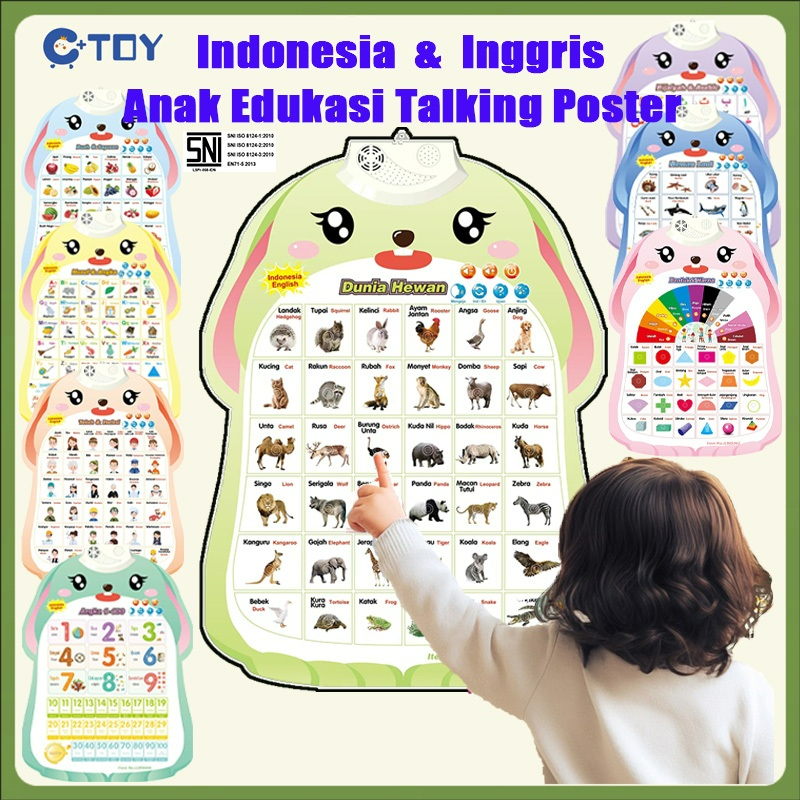 Jual Poster Belajar Anak Bersuara 2 Bahasa Indonesia Inggris Dinding Edukasi Paud Tk | Shopee ...