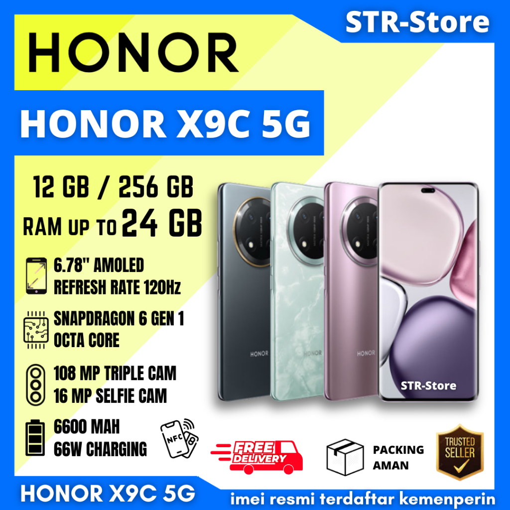 Jual HONOR X9C 5G 12/256 GB ANDROID GARANSI RESMI HONOR X 9C NFC 12/256 ...