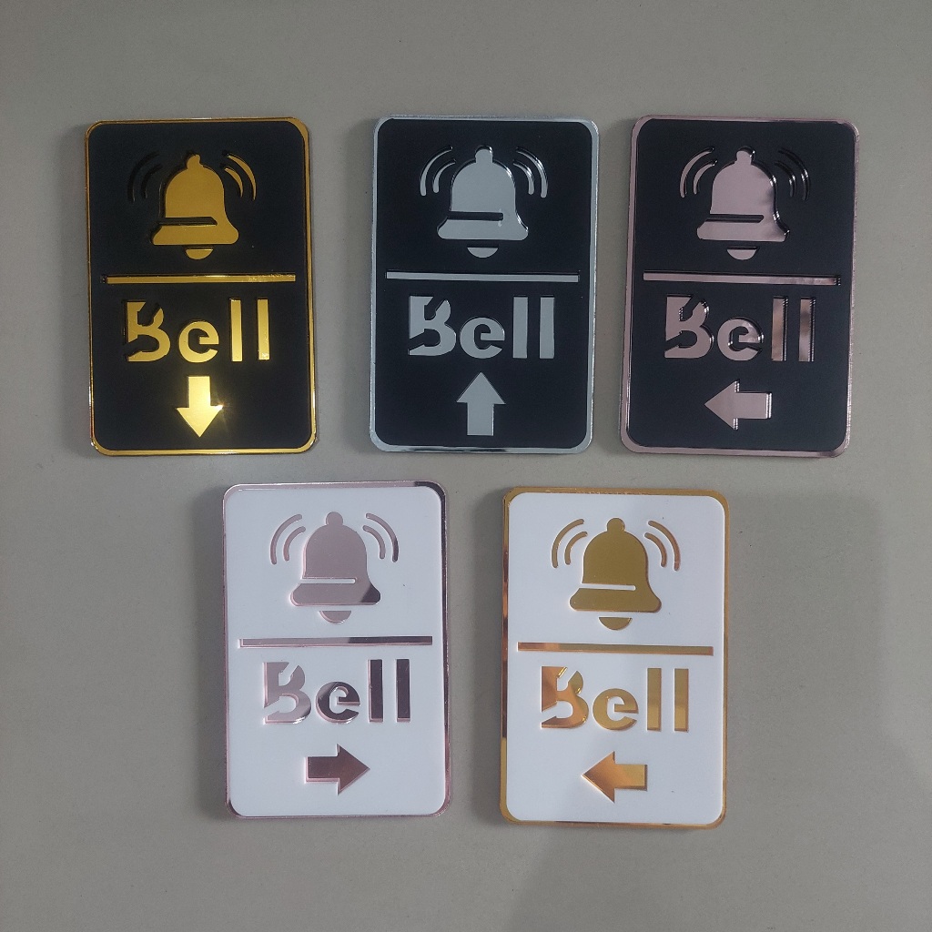 Jual Tulisan Bell, Tanda Bell Rumah, Tekan Bell Akrilik 2 Layer Mirror ...
