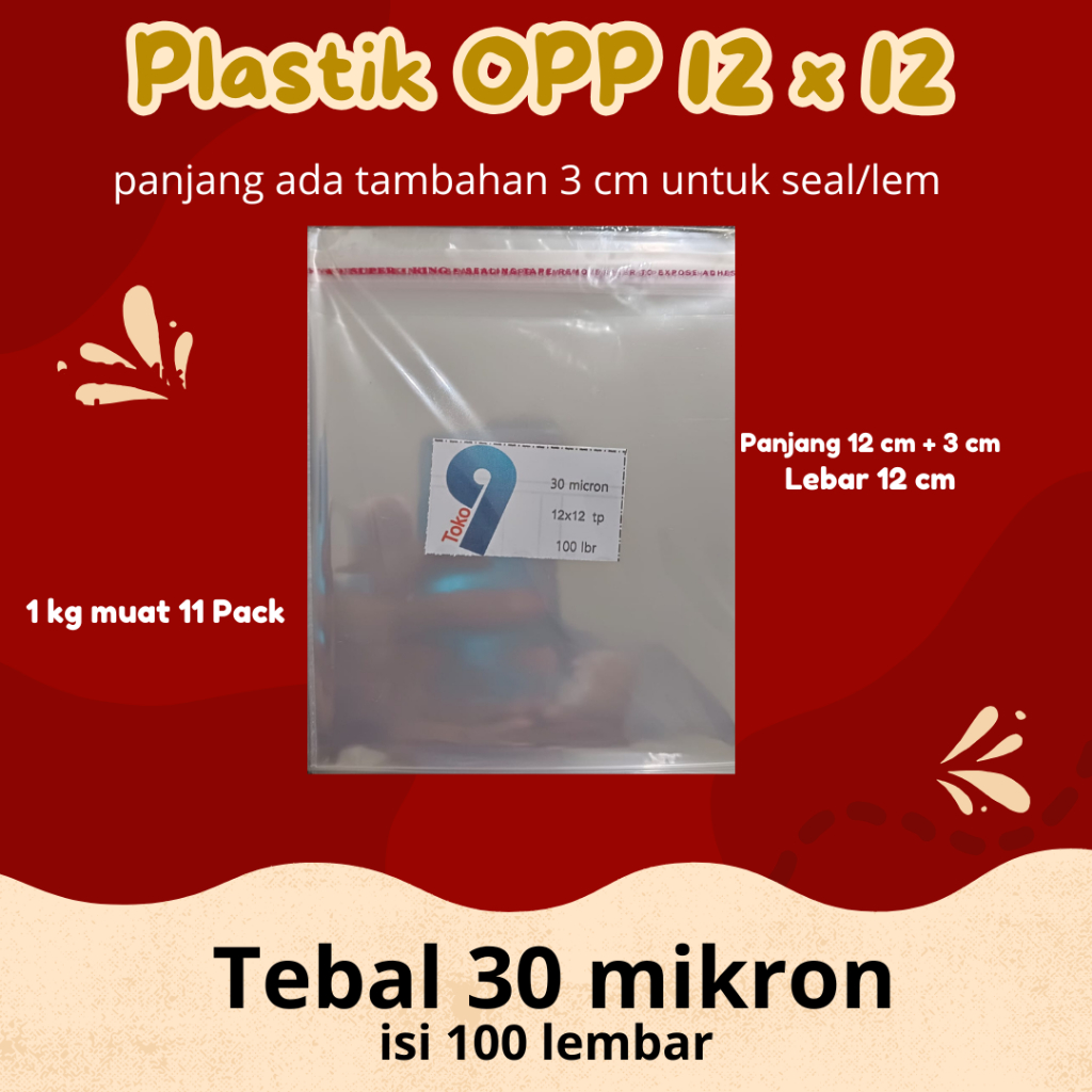 Jual Plastik OPP 12x12 tebal 30 mikron | Shopee Indonesia