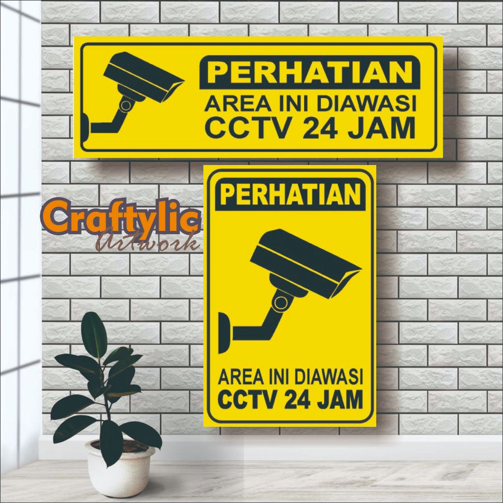Jual Sign Board Papan Akrilik CCTV Awas Viral Pengawasan 24 Jam ...