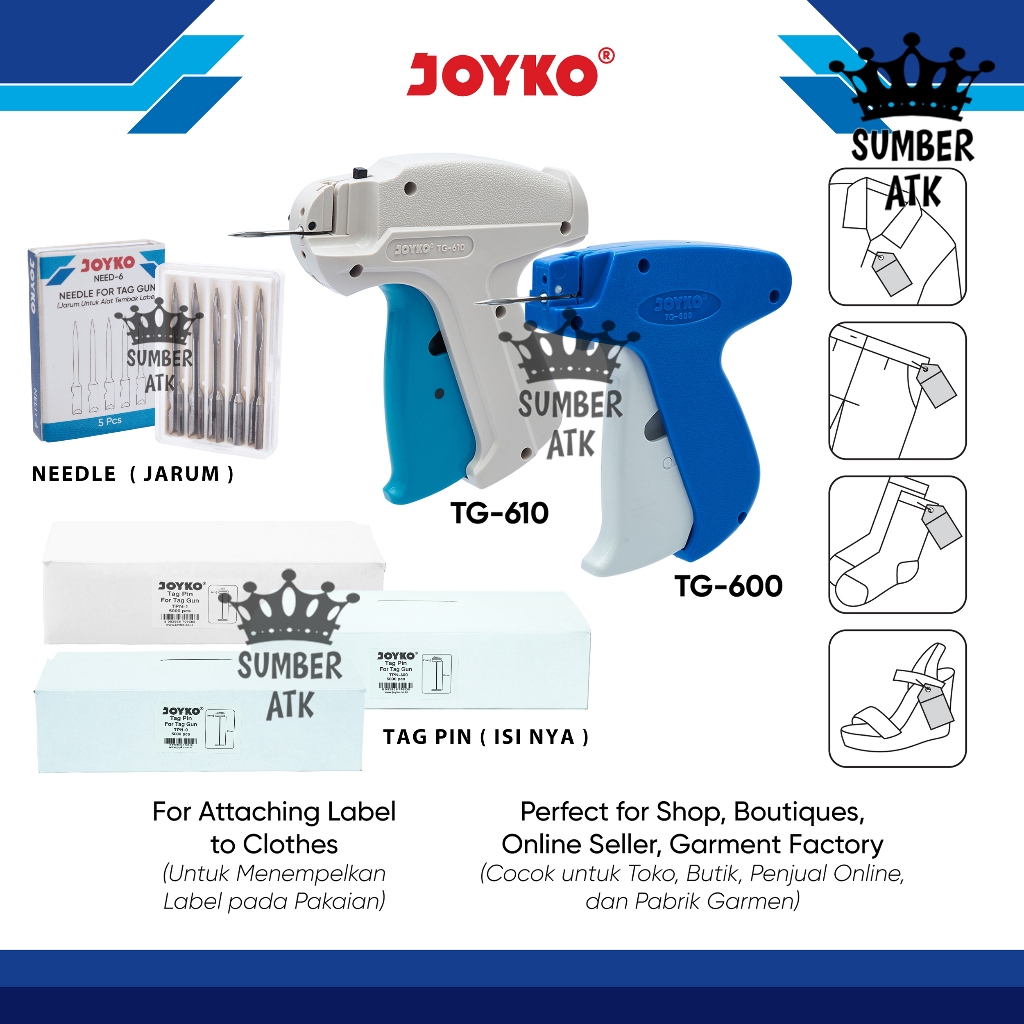 Jual Tag Gun Alat Tembak Label Joyko TG-600 TG-610 NEED-6 TPN-1 TPN-0 ...