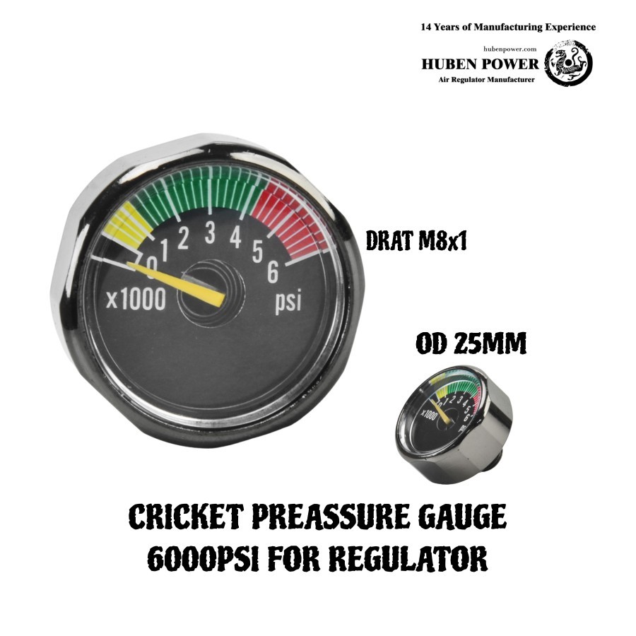 Jual MANOMETER REGULATOR CRICKET DAN PAINTBALL DRAT M8 BLACK | Shopee ...
