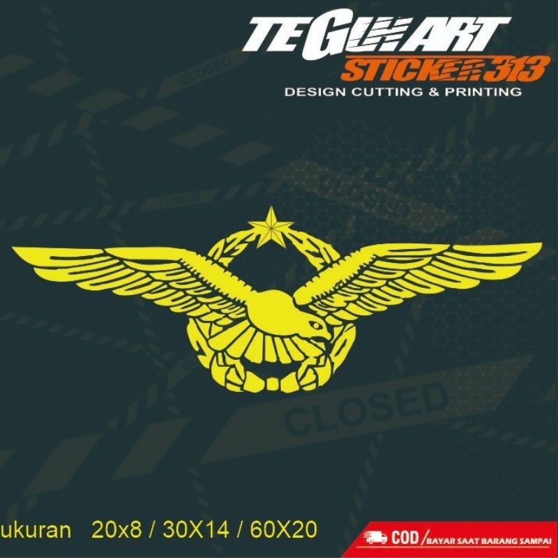 Jual STICKER CUTTING BREVET WING PENERBANG TNI AU | Shopee Indonesia
