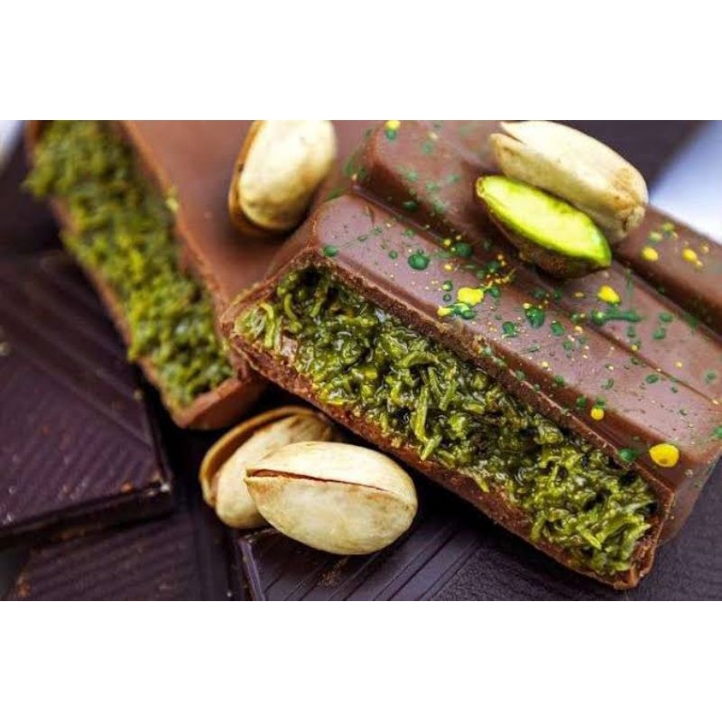 Jual coklat Dubai pistachio 100% kunafa asli mini/ coklat Dubai kecil/ coklat Dubai 9cm x 7cm ...