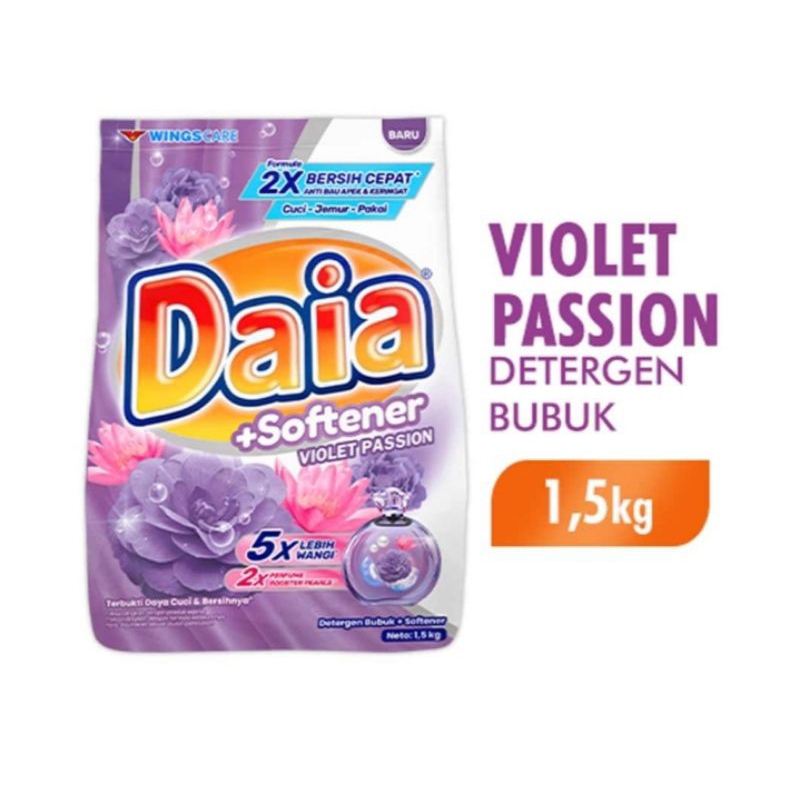 Jual Daia Detergent Bubuk Violet Passion 1.5Kg | Shopee Indonesia