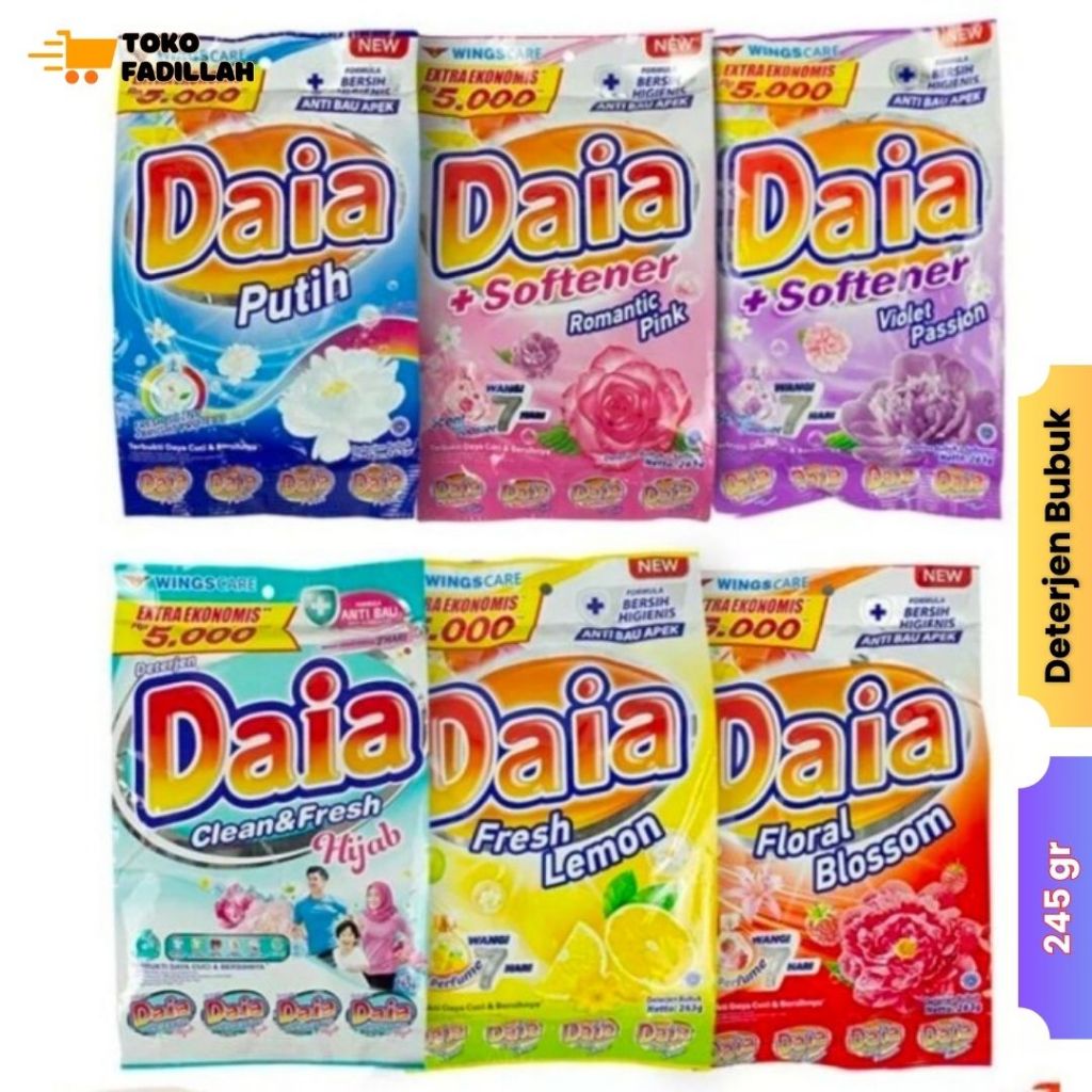 Jual DAIA Deterjen Bubuk + Softener 245 gr (Kemasan 5.000) - Semua ...