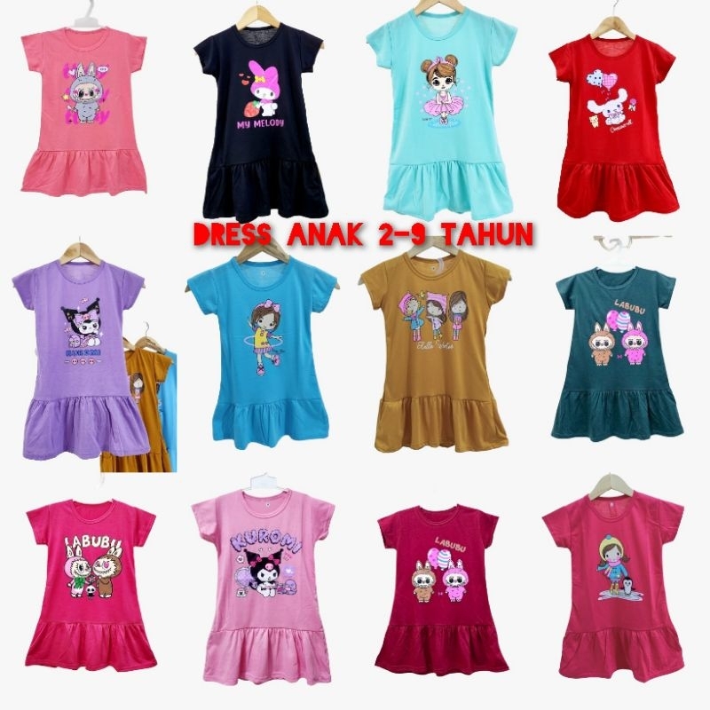 Jual Dress anak usia 2-9 tahun motif kuromi baru//daster anak perempuan ...